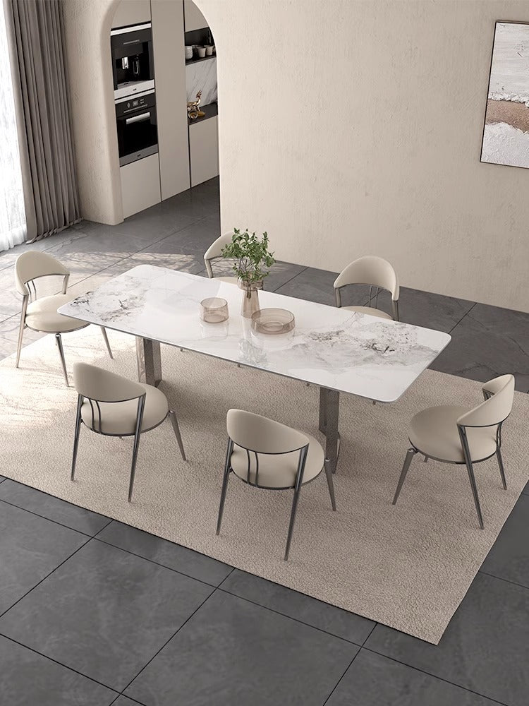 'ACCIAIO' Sintered Stone Top Stainless Steel Base Dining Table – Waitrose Furniture