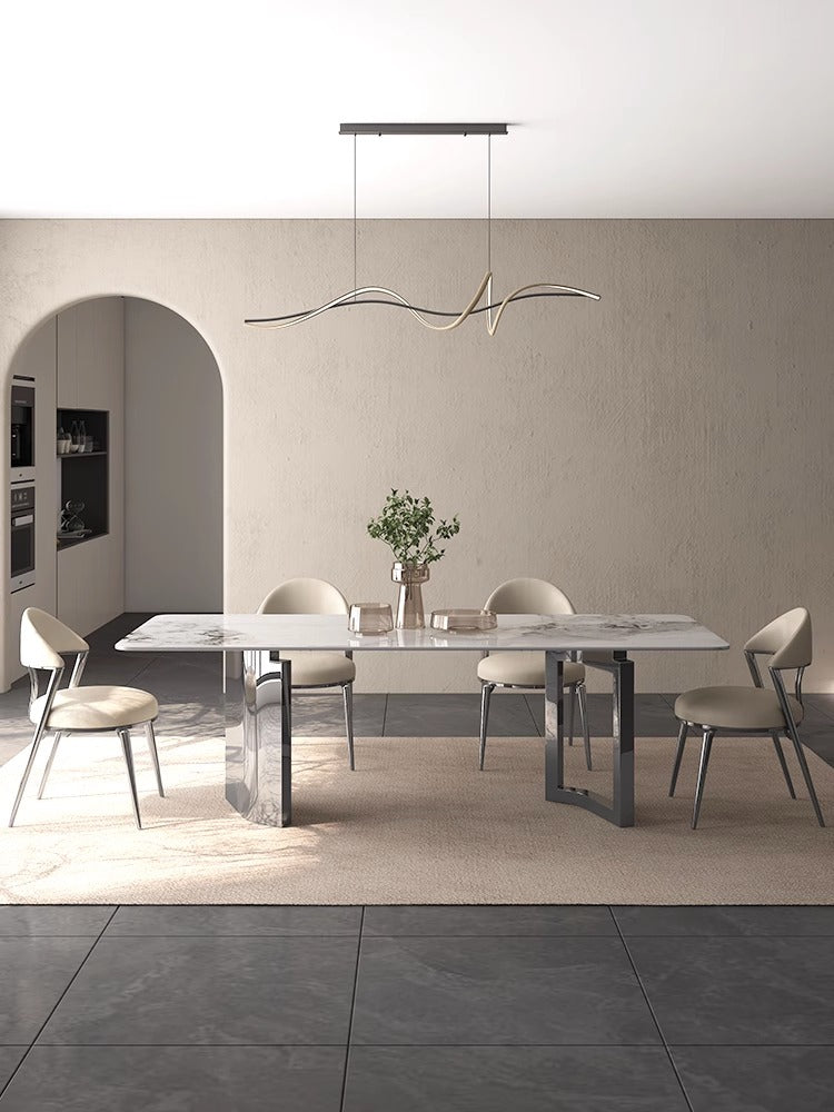 'ACCIAIO' Sintered Stone Top Stainless Steel Base Dining Table – Waitrose Furniture