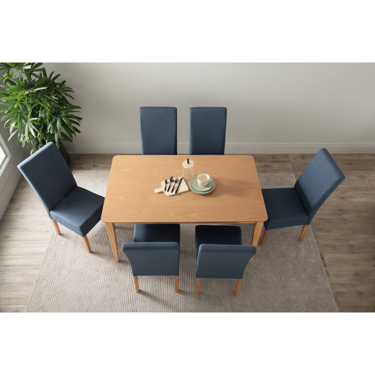 'ALLEGRO' Dining Table + 6x 'MESI' Dining Chair - Natural – Waitrose ...