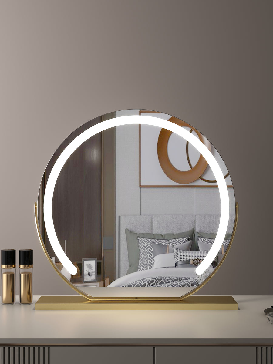 'AMOUR' Round Vanity Mirror - LED Light Strip – Waitrose Furniture
