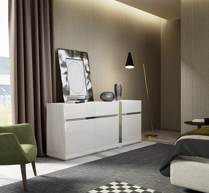 'DUTA' High Gloss White Buffet Table – Waitrose Furniture