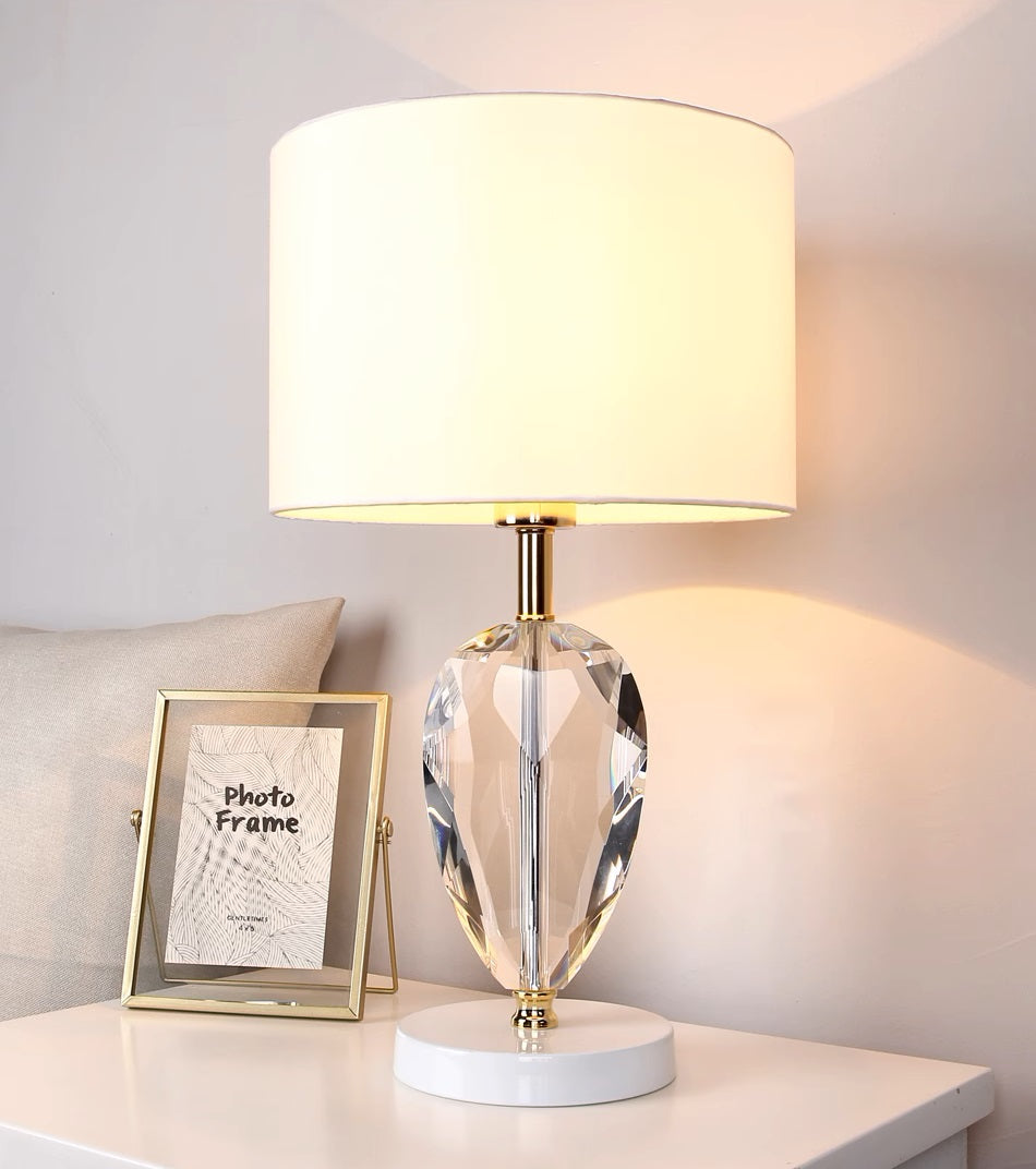 'HARMONY' Crystal Base Grey Shade Dimmable Table Lamp – Waitrose Furniture