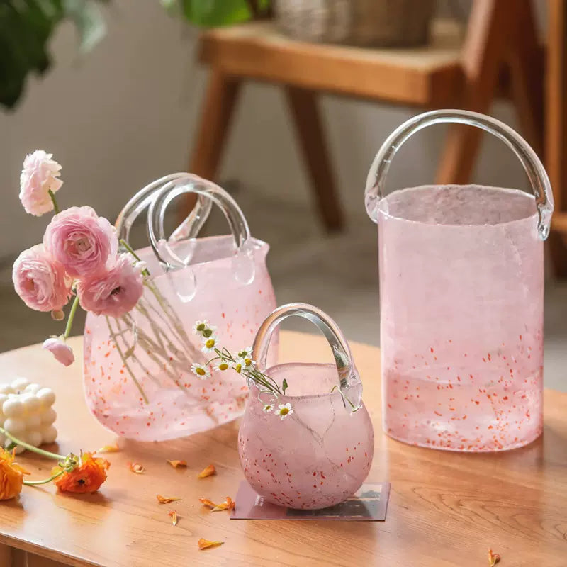'HANDBAG' Glass Vase - Strawberry Pink – Waitrose Furniture