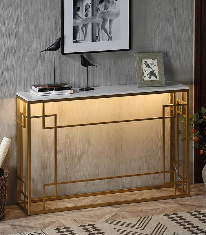 'HIROMI' Marble Console Hallway Table with LED Light – Waitrose Furniture