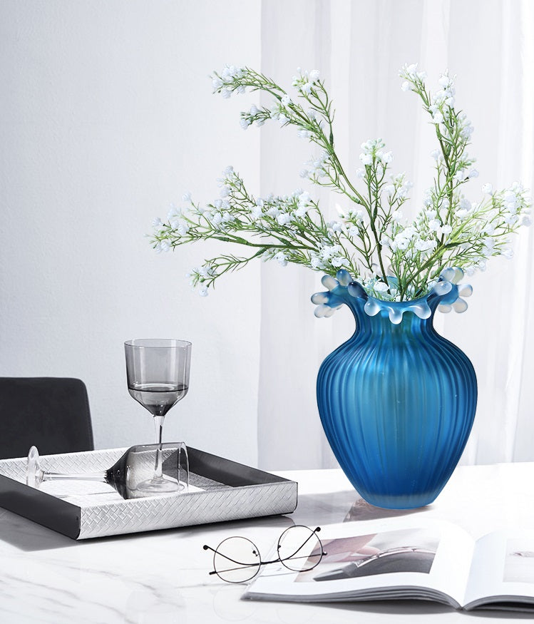 'WAVES' Glass Vase - Blue – Waitrose Furniture